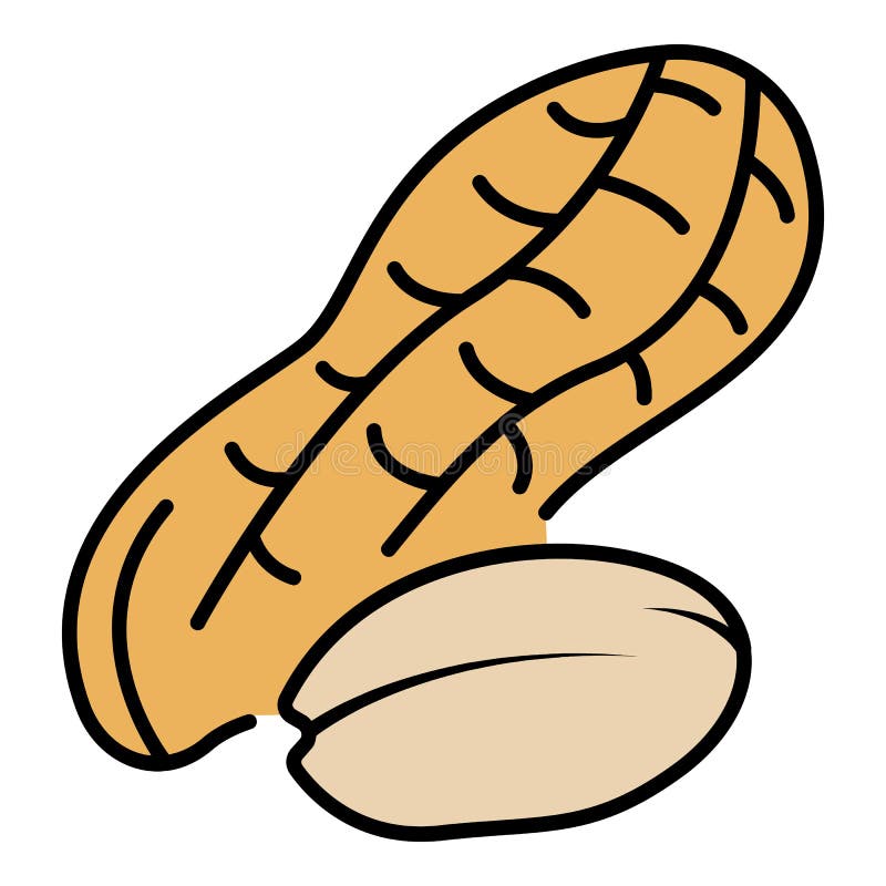 Peanut Icon Color Outline Vector Stock Vector - Illustration of seed ...