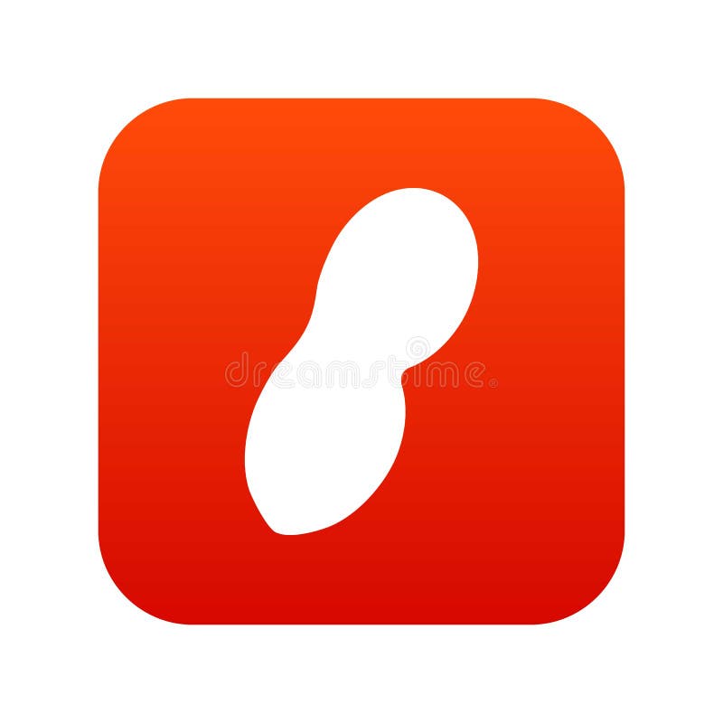 Peanut icon digital red stock vector. Illustration of edible - 98978064