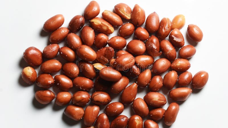 Peanut Kernels Brown Variety Edible White Background Stock Photo ...
