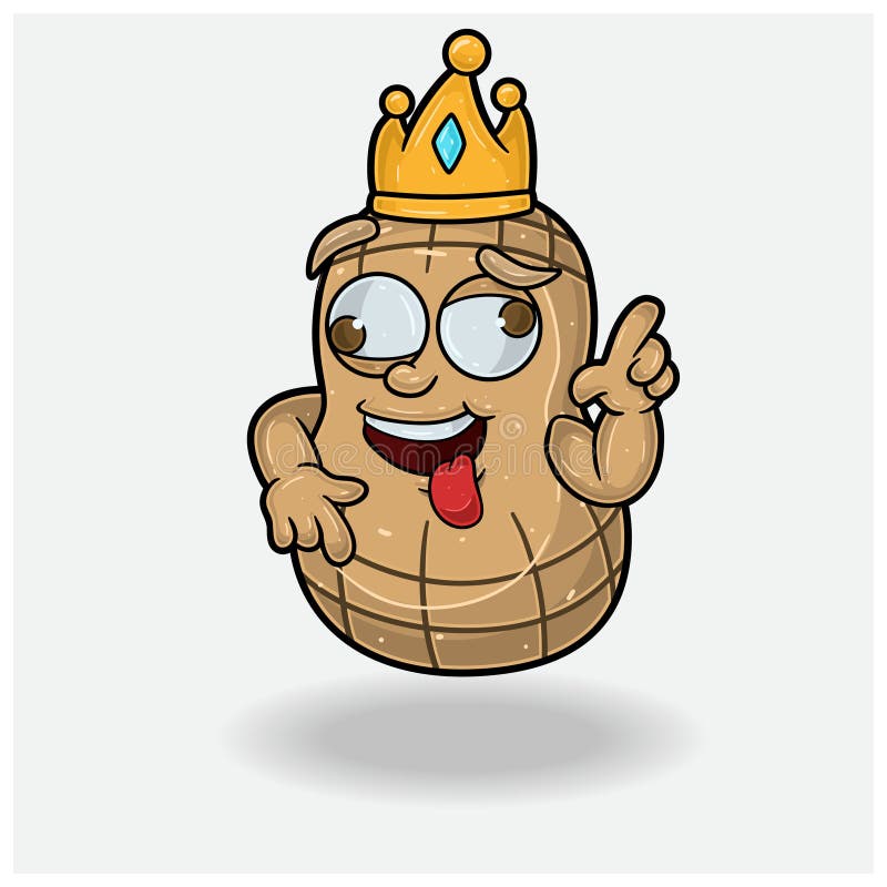 Peanut Mascot Character Cartoon with Crazy Expression. for Brand, Label ...