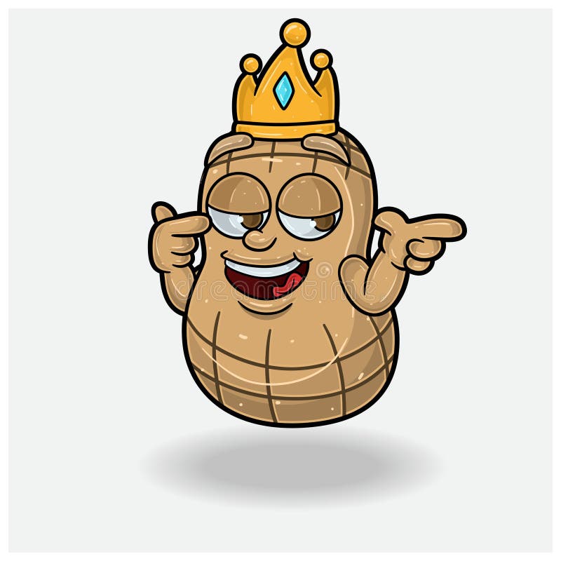 Peanut Mascot Character Cartoon with Smug Expression. for Brand, Label ...