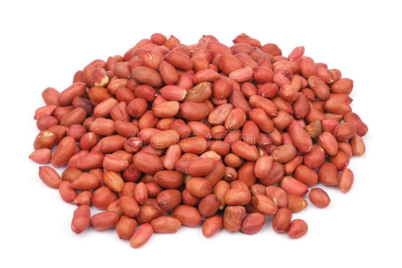 Peanut Nuts Isolated on White Background. Pile of Peanut Closeup ...