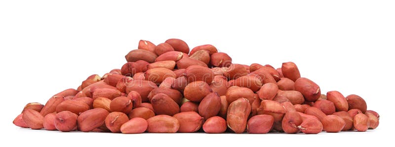 Peanut Nuts Isolated on White Background. Pile of Peanut Closeup ...