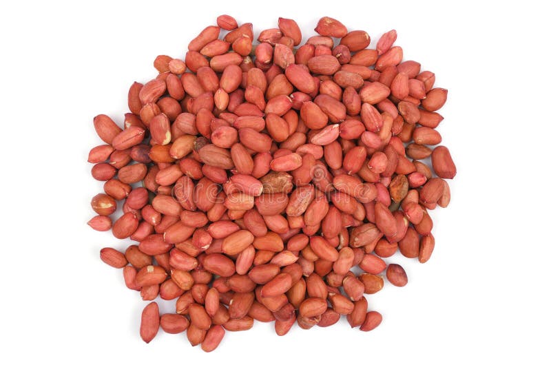 Peanut Nuts Unpeeled Isolated on White Background. Heap of Peanut Close ...
