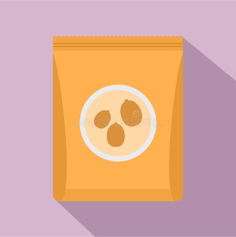 Peanut Pack Icon, Flat Style Stock Illustration - Illustration of grain ...