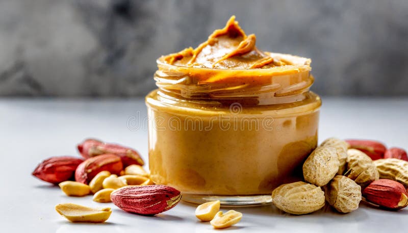 Peanut paste in a jar. stock photo. Image of nutrition - 301472874