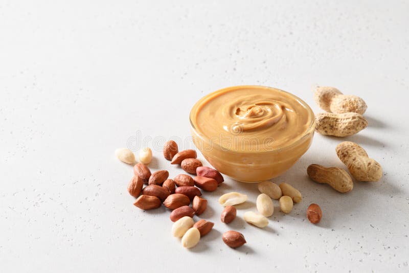 Peanut Paste on Brown Whole Grain Bread. Healthy Nutrition Concept ...