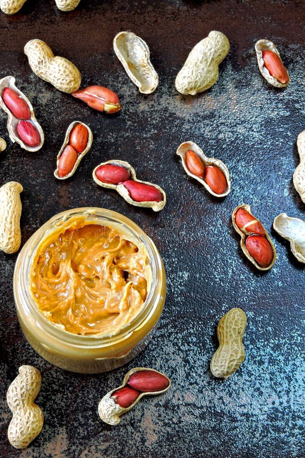 Peanut Paste and Peanuts. Vegan Snack. Vegetable Protein Concept. Stock ...