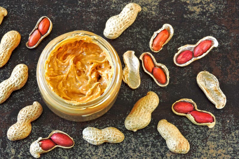 Peanut Paste and Peanuts. Vegan Snack. Vegetable Protein Concept. Stock ...