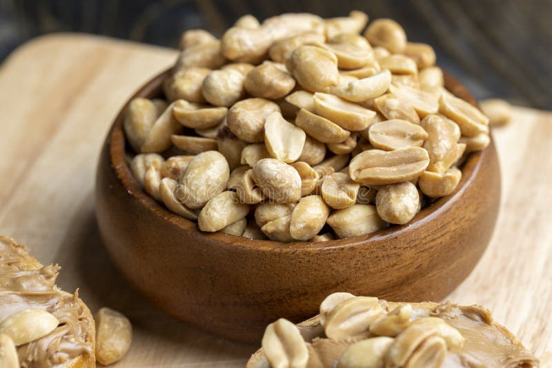 Peanut Paste on a Soft Wheat Baguette Stock Photo - Image of brown ...