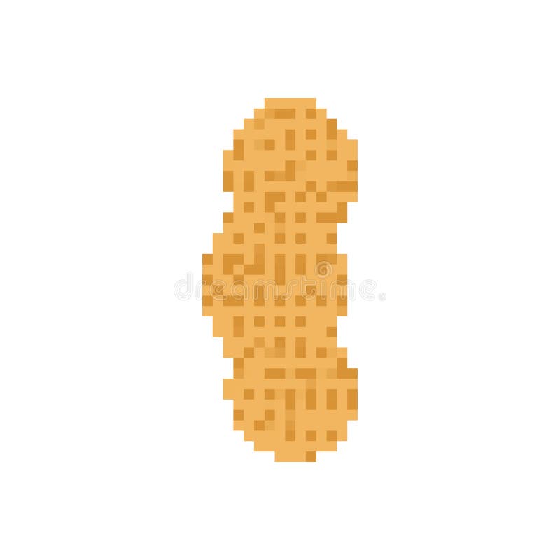 Peanut Pixel Art. 8bit Groundnut Symbol Stock Vector - Illustration of ...