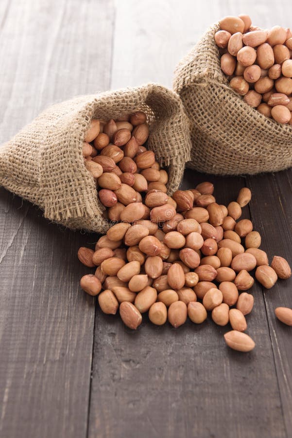 Sacks of Peanut with Green Leaves Stock Photo - Image of nuts, nature ...