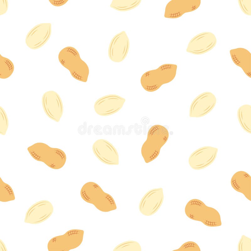 Peanut Seamless Pattern. Roasted Peanuts. Background Design for ...