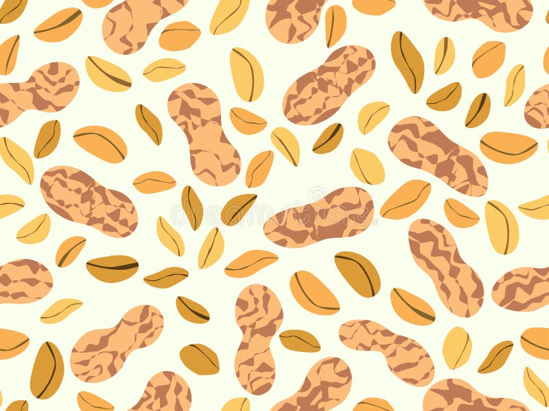 Peanut Seamless Pattern. Roasted Peanuts in Shell. Background Design ...