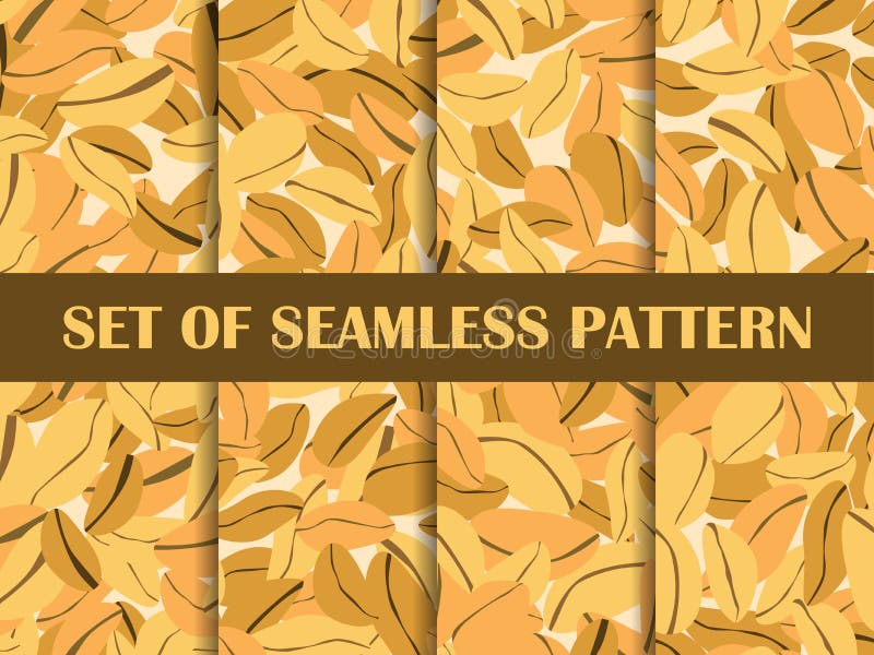 Peanut Set of Seamless Pattern. Roasted Peanuts. Background Design for ...