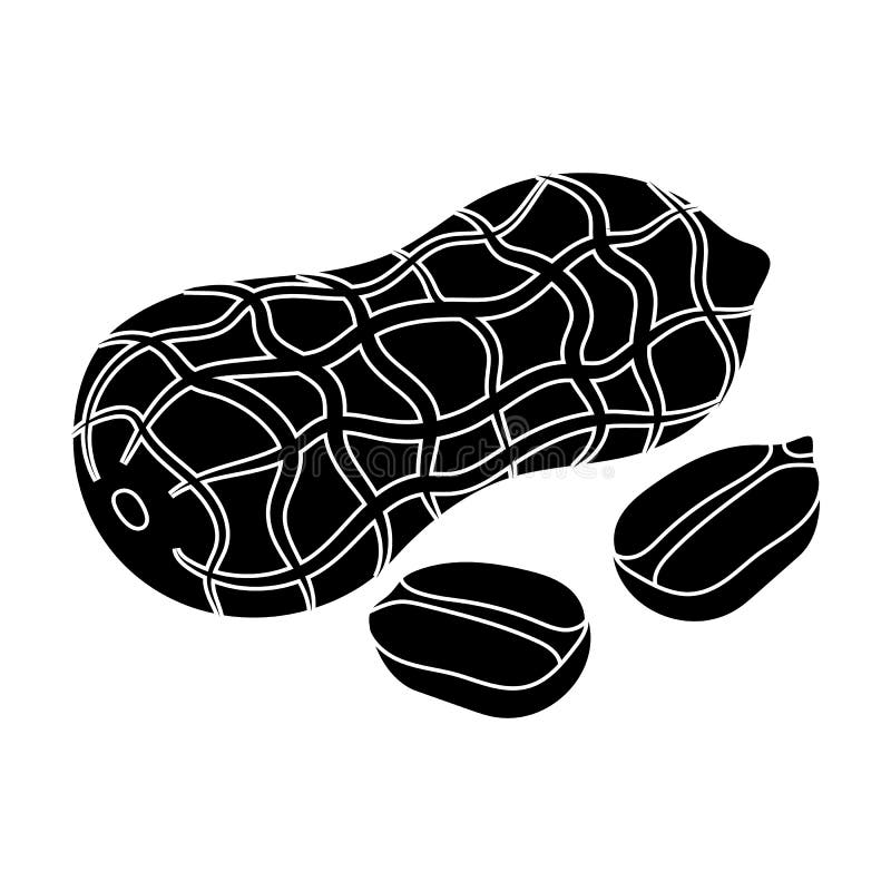 Peanut in the Shell.Different Kinds of Nuts Single Icon in Black Style ...