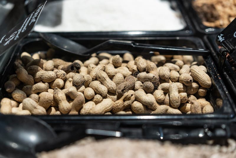 Peanut in a Shell on a Store Shelf, Close View Stock Photo - Image of ...