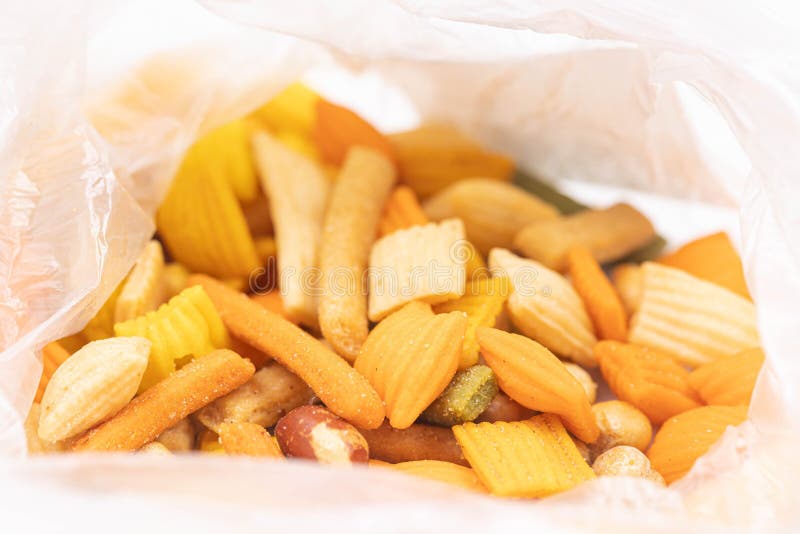 Peanut Snacks in the Plastic Bag Stock Photo - Image of dried, brown ...
