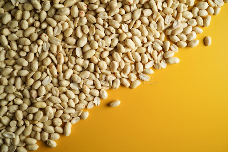 Peanut Texture Background. Peanuts on Yellow Background Stock Image ...