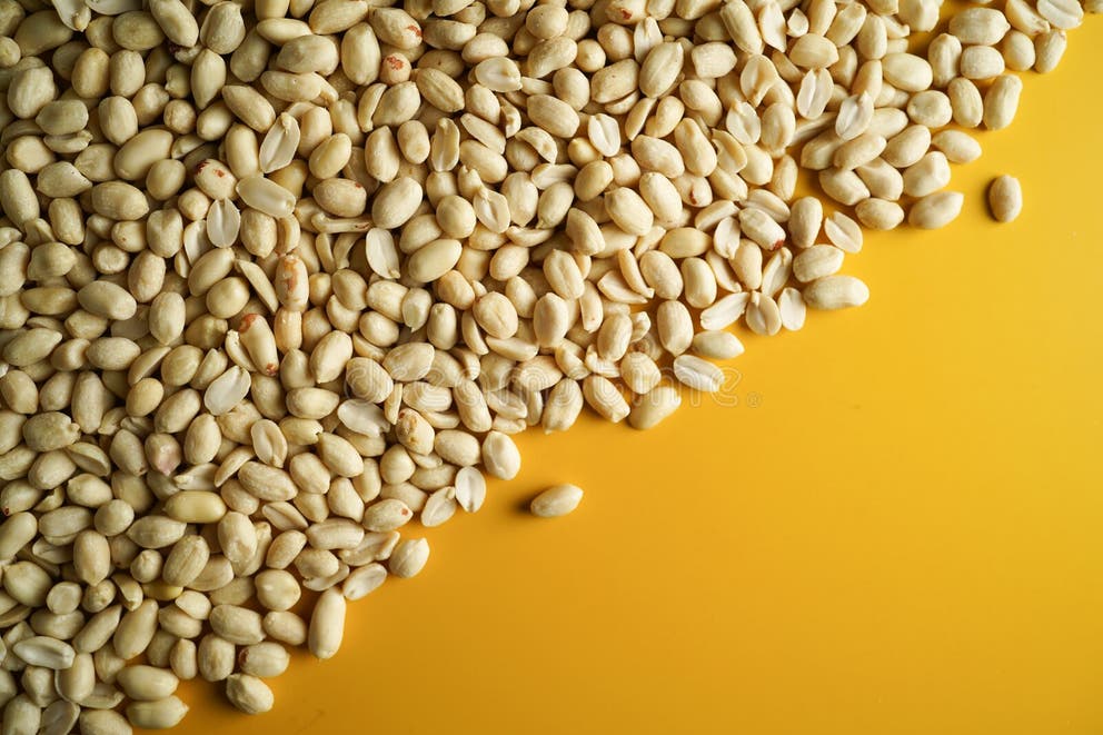 Peanut Texture Background. Peanuts on Yellow Background Stock Image ...