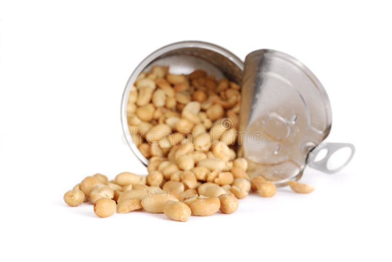 Peanut, tin, can stock photo. Image of salt, nuts, isolated - 9739990