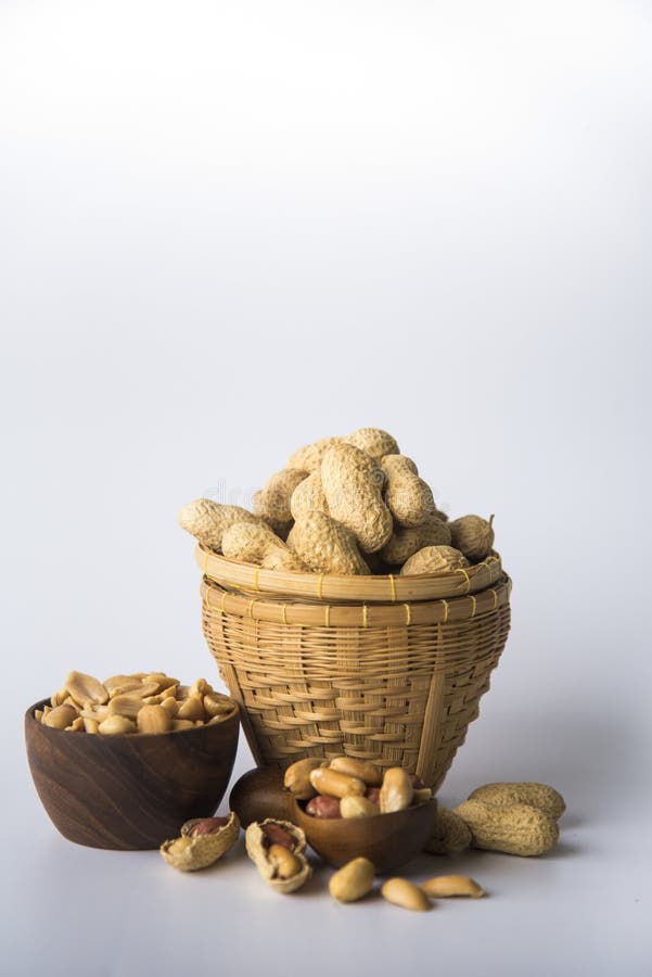 Peanuts in Basket a Collection of Whole Peanuts in Their Shells and a ...