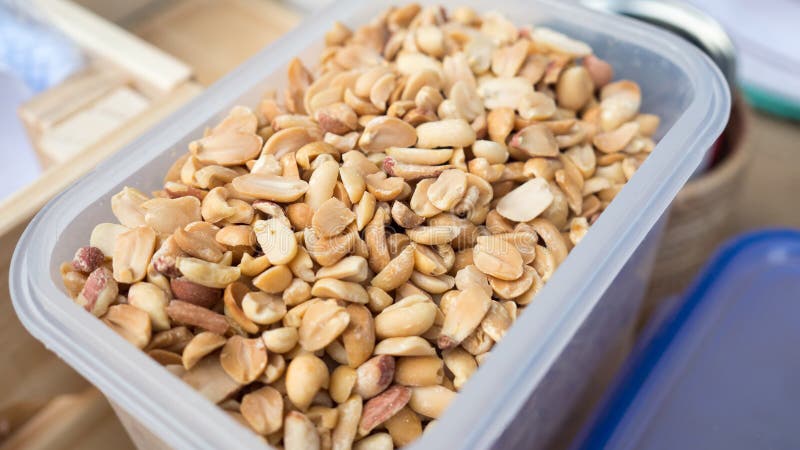 Peanuts in a box. stock image. Image of dried, studio - 65496159