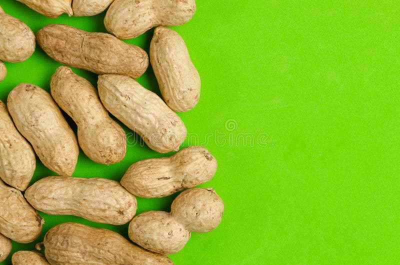 Peanuts on a Bright Green Background. Stock Image - Image of dessert ...