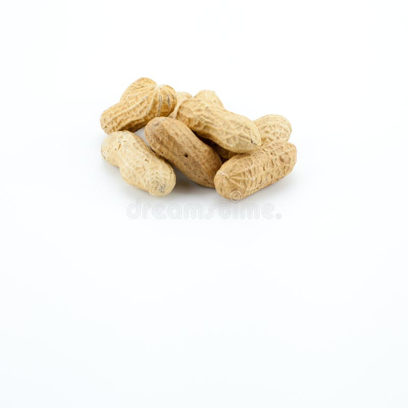 Bunch of Peanuts Isolated on White Stock Image - Image of closeup ...