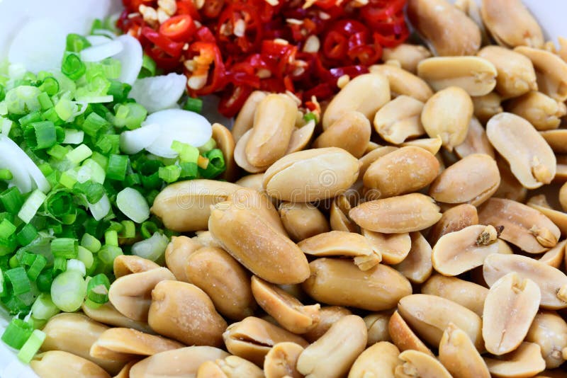 Peanuts with Chilli stock photo. Image of isolated, gourmet - 45450094