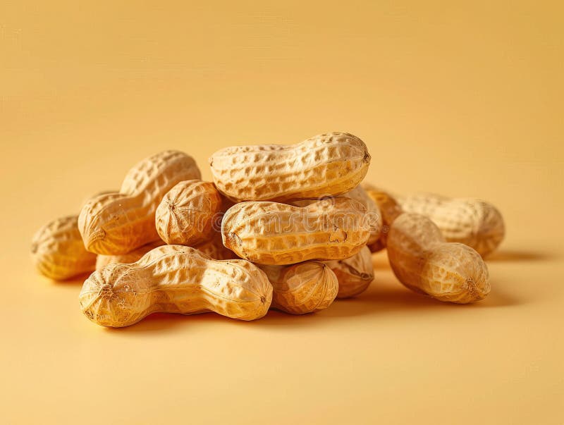 Peanuts, Equally Spaced, on a Light Background, Isometric Angle, Macro ...