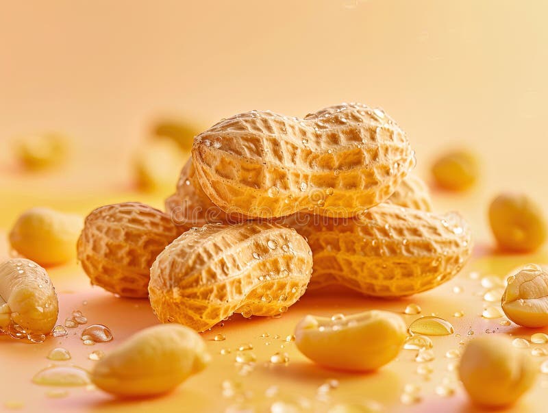 Peanuts, Equally Spaced, on a Light Background, Isometric Angle, Macro ...