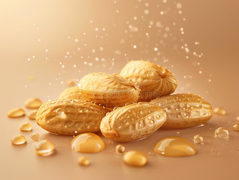 Peanuts, Equally Spaced, on a Light Background, Isometric Angle, Macro ...