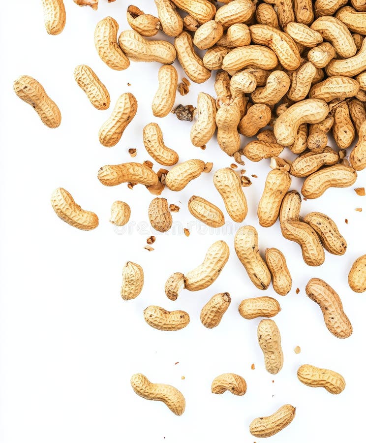 Peanuts that are Falling, Isolated on a White or Transparent Stock ...