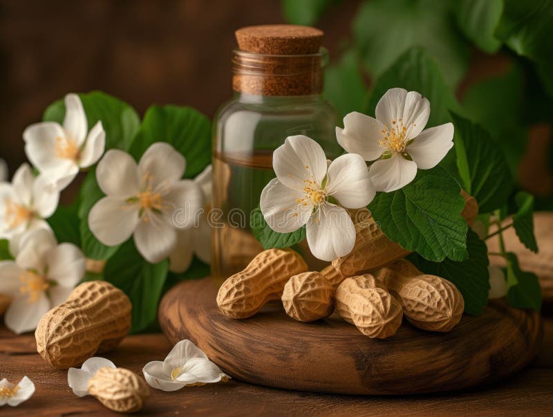 Peanuts with Flowers in Rural Style Stock Illustration - Illustration ...