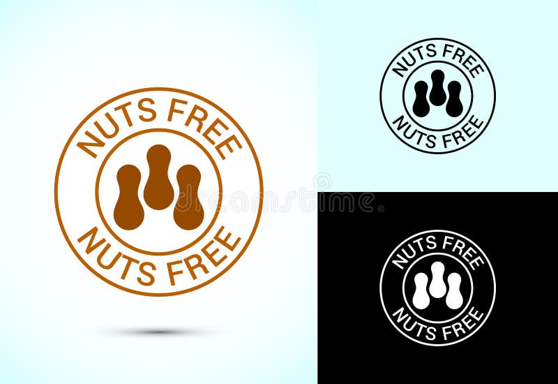 Peanuts Free Icon, No Nuts Label. Allergen Free Logo Illustration Stock ...