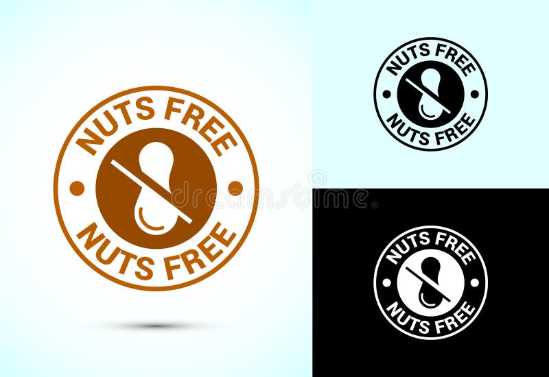 Peanuts Free Icon, No Nuts Label. Allergen Free Logo Illustration Stock ...