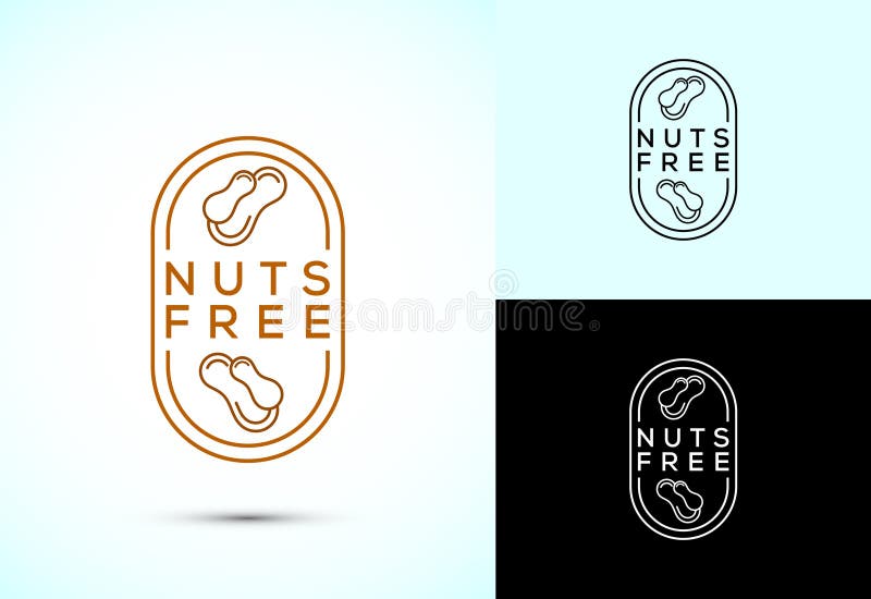 Peanuts Free Icon, No Nuts Label. Allergen Free Logo Illustration Stock ...
