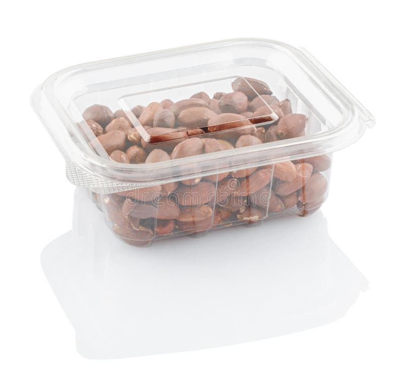 Peanuts Groundnuts in a Transparent Plastic Container Stock Image ...