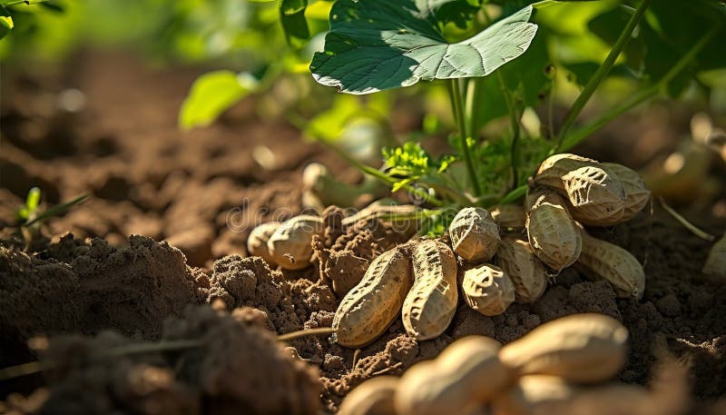 Peanuts are Harvested from the Ground Stock Illustration - Illustration ...