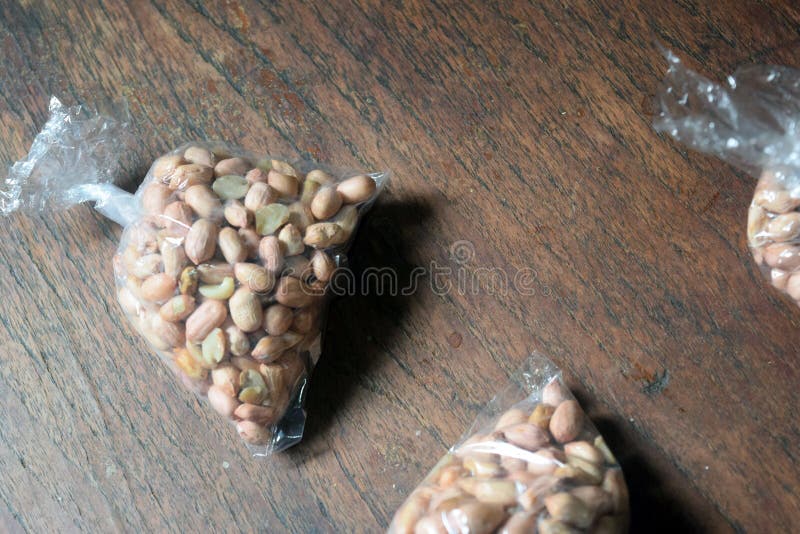 Peanuts that Have Been Peeled are Placed in Plastic Containers. Stock ...