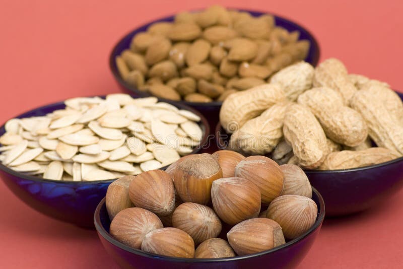 Peanuts, Hazelnuts, Almonds Stock Image - Image of nutshell, background ...