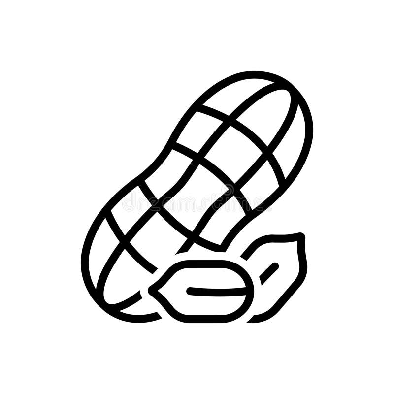 Black Line Icon for Peanuts, Groundnut and Raw Stock Illustration ...