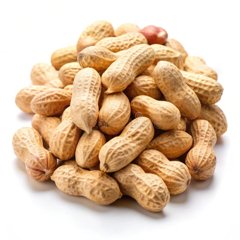 Peanuts Isolated on White Background Stock Illustration - Illustration ...