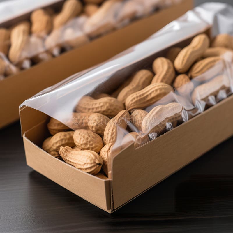 Peanuts Packaged for Shipping. Peanuts in a Package on White Background ...