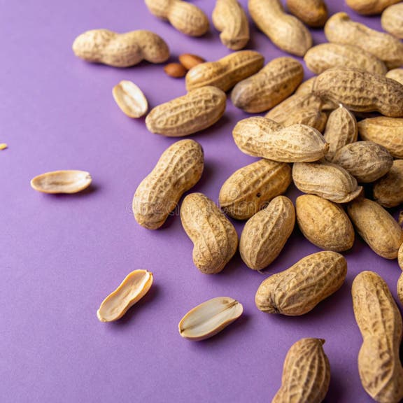 Peanuts on Purple Background Stock Image - Image of snack, healthy ...