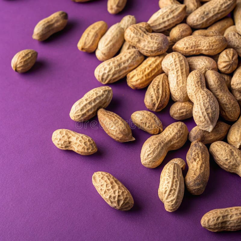 Peanuts on Purple Background Stock Image - Image of natural, styling ...