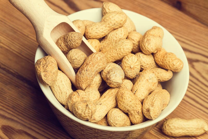 Peanuts with Shell in a Bowl Stock Image - Image of peanuts, white ...