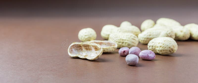 Peanuts with shell stock photo. Image of closeup, wood - 67988222