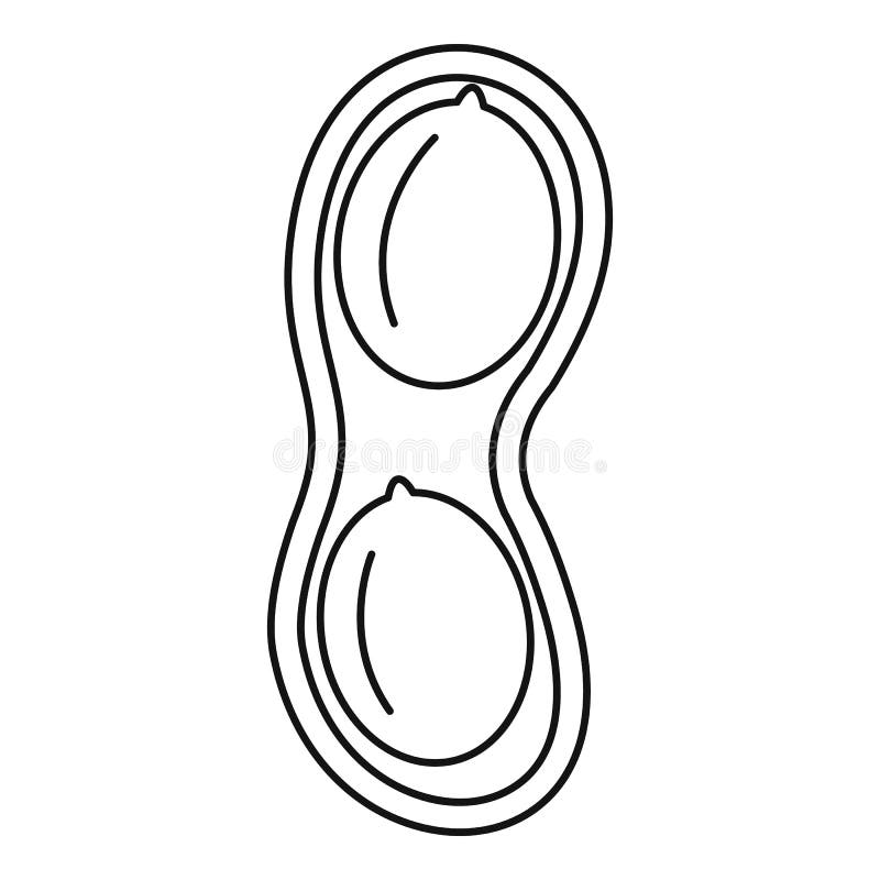 Peanuts Shell Icon, Outline Style Stock Vector - Illustration of food ...